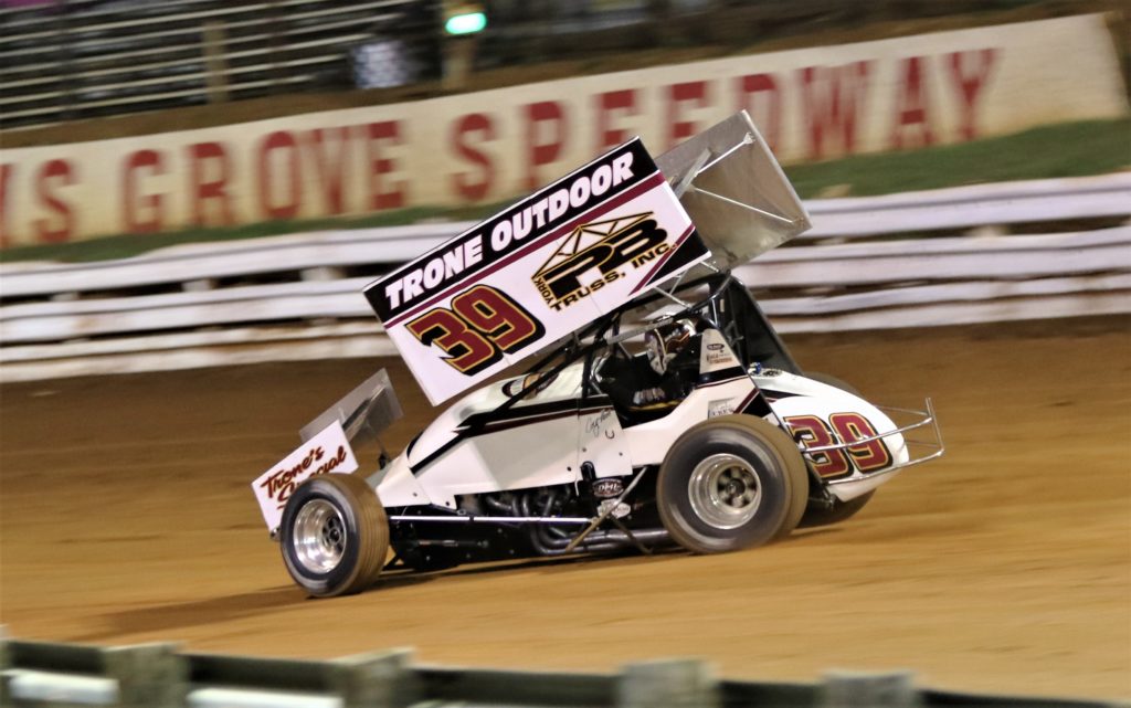 Cory Haas on the podium during WoO Tune-up at Williams Grove - # ...